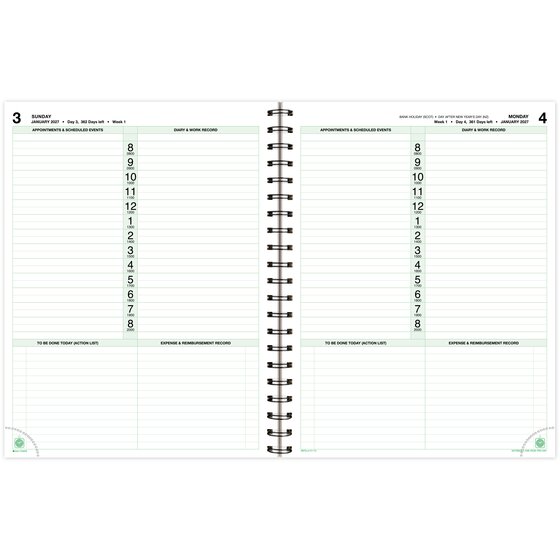 Day-Timer® January 2027 – December 2027 One Page Per Day Planner Refill ...
