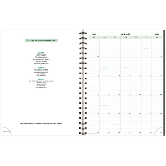 Day-Timer® January 2027 – December 2027 One Page Per Day Planner Refill ...