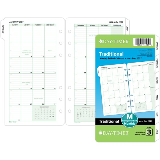 Day-Timer® Classic January 2027 – December 2027 Two Page Per Month ...