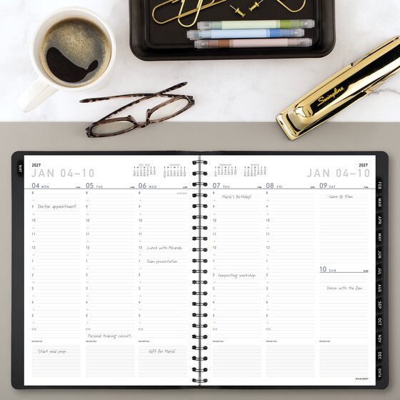 AT-A-GLANCE® Contemporary 2027 Weekly Monthly Planner, Black, Large, 8 ...