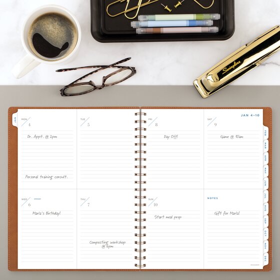 AT-A-GLANCE® Signature Collection 2027 Weekly Monthly Planner, Brown ...