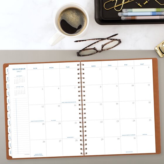 AT-A-GLANCE® Signature Collection 2027 Weekly Monthly Planner, Brown ...