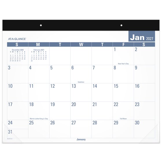 AT-A-GLANCE® 2027 Easy to Read Desk Pad Calendar, Standard, 21 3/4" x ...
