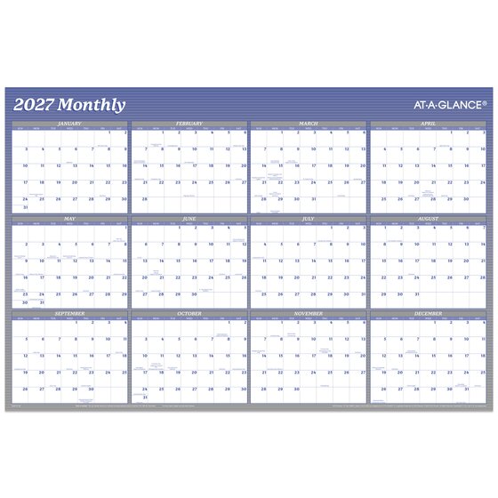 AT-A-GLANCE® Vertical Horizontal Reversible Erasable Yearly Wall ...