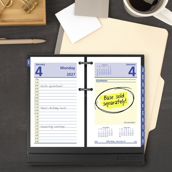 AT-A-GLANCE® QuickNotes® 2027 Daily Loose-Leaf Desk Calendar Refill ...