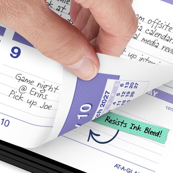 AT-A-GLANCE® FLIP-A-WEEK® 2027 Desk Calendar and Base, Complete Set ...