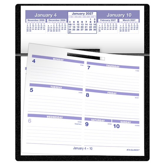 AT-A-GLANCE® FLIP-A-WEEK® 2027 Desk Calendar and Base, Complete Set ...