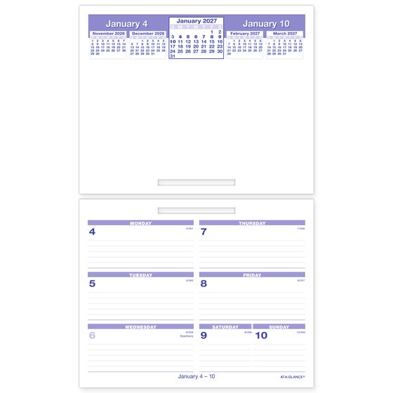 AT-A-GLANCE® FLIP-A-WEEK® 2027 Desk Calendar and Base, Complete Set ...