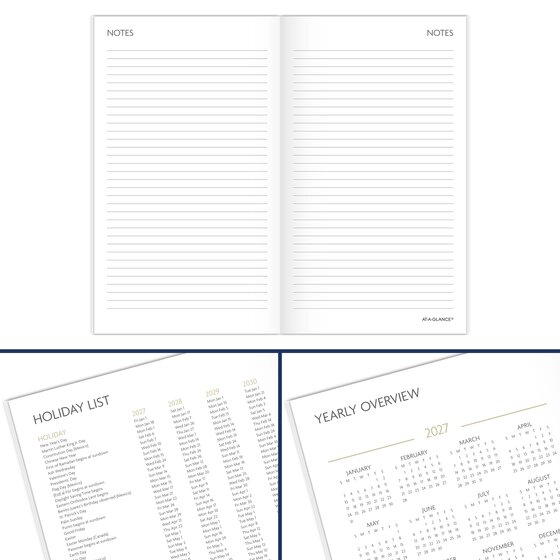 AT-A-GLANCE® BADGE 2027-2028 Two Year Monthly Planner, Floral, Pocket ...
