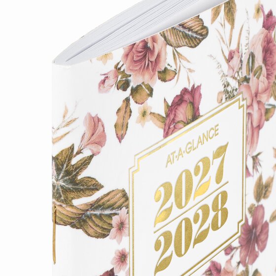 AT-A-GLANCE® BADGE 2027-2028 Two Year Monthly Planner, Floral, Pocket ...
