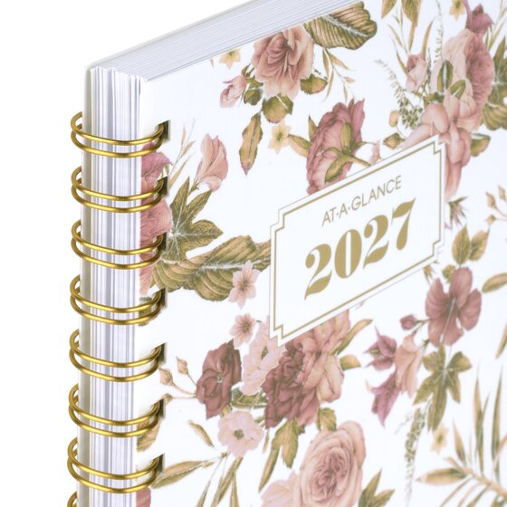 AT-A-GLANCE® BADGE Weekly Monthly Planners, Floral | Weekly Monthly ...