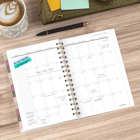 AT-A-GLANCE® BADGE Weekly Monthly Planners, Floral | Weekly Monthly ...