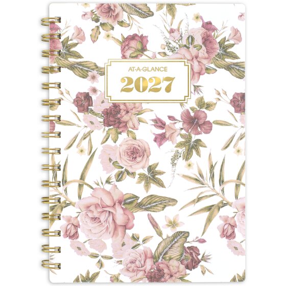 AT-A-GLANCE® BADGE Weekly Monthly Planners, Floral | Weekly Monthly ...