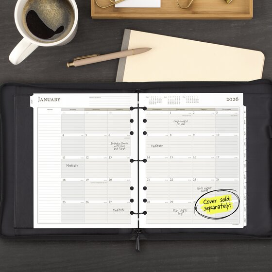 AT-A-GLANCE® 2027 Monthly Planner Refill, Loose-Leaf, Folio Size, 8 1/2 ...