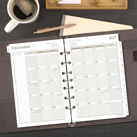 AT-A-GLANCE® 2027 Daily Planner Two Page Per Day Refill, Loose-Leaf ...
