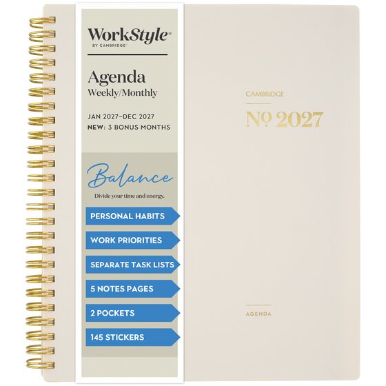 Mead Cambridge® WorkStyle® Balance 2027 Weekly Monthly Planner ...