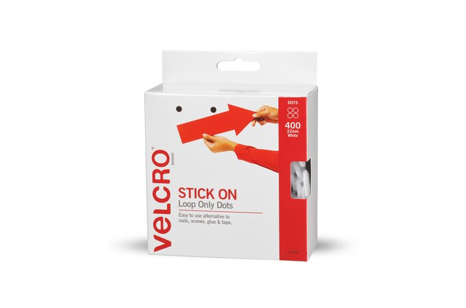 VELCRO SPOTS LOOP 22MM 400 WHT | HOOK AND LOOP FASTENERS | ACCO Partner