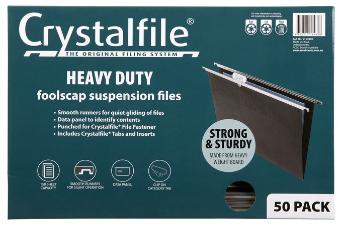 CRYSTALFILE COMPLETE SUSPENSION FILES FOOLSCAP HEAVY DUTY PACK 50 ...