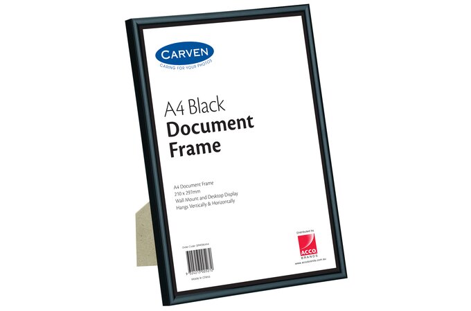 CARVEN DOCUMENT FRAME BLACK A4 | POSTER FRAMES | ACCO Partner