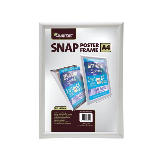 QUARTET DISPLAY BOARD SNAP FRAME A4 25MM | POSTER FRAMES | ACCO Partner