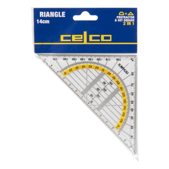CELCO 2 IN 1 SET SQUARE & PROTRACTOR | MATHS SETS AND COMPASSES | ACCO ...