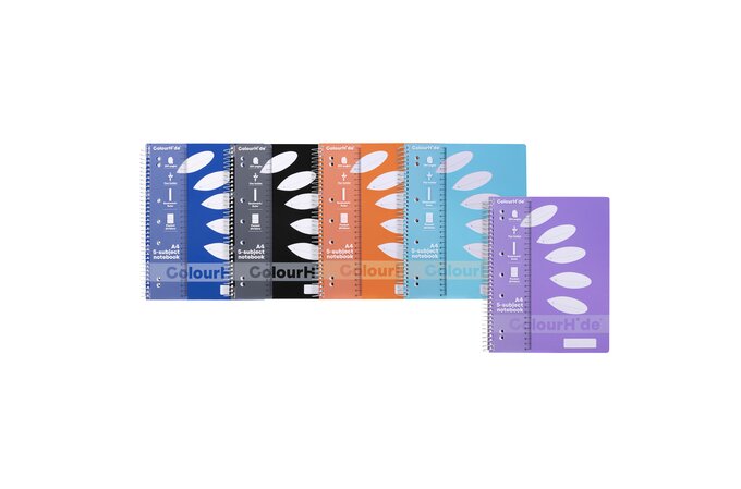 COLOURHIDE 5 SUBJECT BOOK A4 250PAGE ASSORTED | SUBJECT BOOKS | ACCO ...