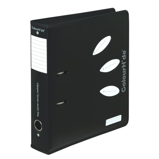 COLOURHIDE LEVER ARCH FILE ZIPPER A4 70MM BLACK | ZIPPER BINDERS AND ...