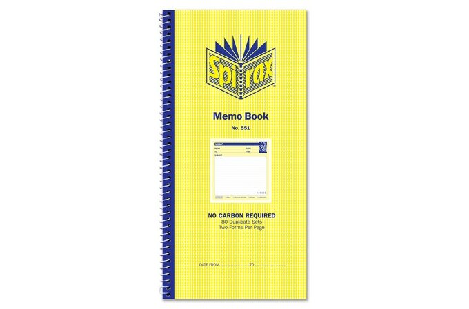 SPIRAX 551 MEMO BOOK 279X144MM | CARBONLESS BOOKS | ACCO Partner
