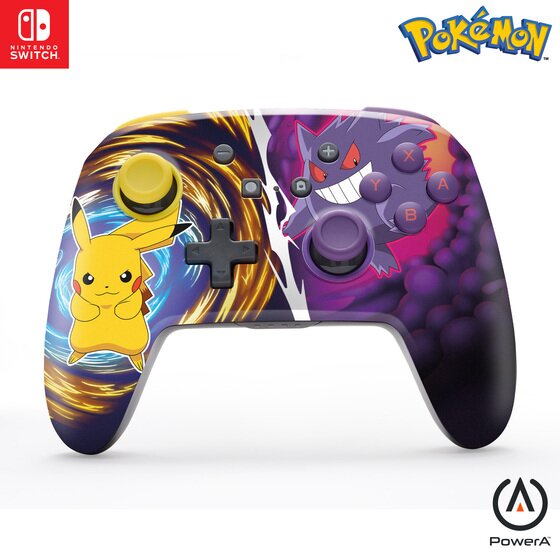 POWERA ENHANCED WIRELESS CONTROLLER PIKA VS GENGAR FOR NINTENDO SWITCH ...